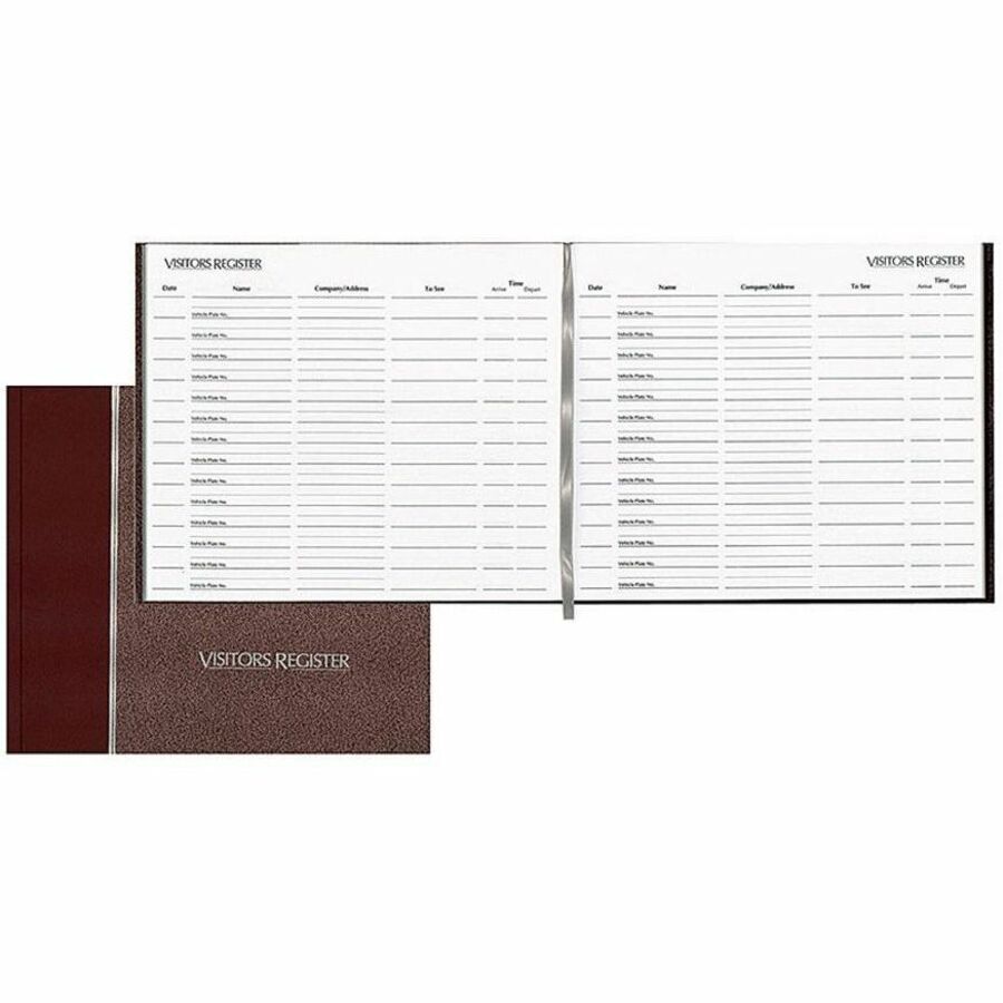 Rediform Visitor's Register Book - 128 Sheet[s] - Thread Sewn - 8.50" X ...