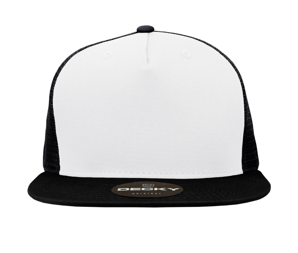 Flat Bill Snapback Trucker Cap – Solid Blank Plain Mesh Baseball Hat ...