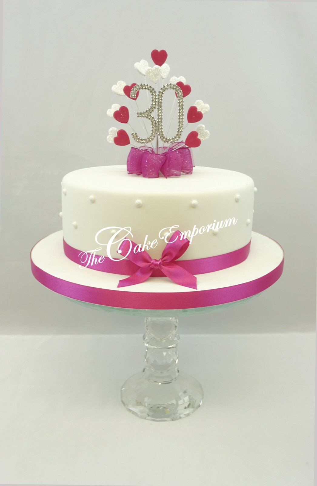 30th CAKE TOPPER HEART BURST SPRAY DIAMANTE BIRTHDAY NUMBER CAKE ...