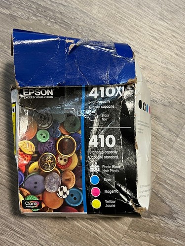 Epson 410XL Black 410 Color & Photo Black Damaged Box No Yellow 05.2027 ...
