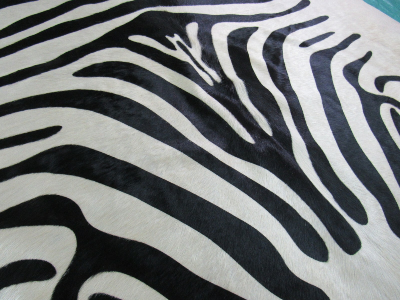 Zebra Cowhide Rug Size: 7' X 6 1/2' Black/White Zebra Print Cowhide Rug ...