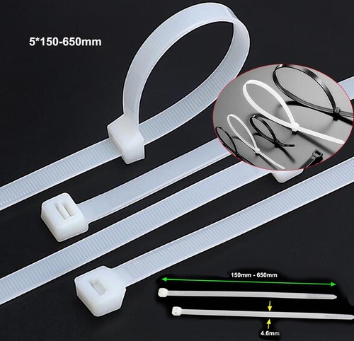 5*150-650mm Cable Ties Self-Locking Nylon Plastic Zip Tie Wire Cord ...