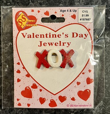 XOX Valentines Day Red And White Brooch Pin 2002 Klein Industries ...