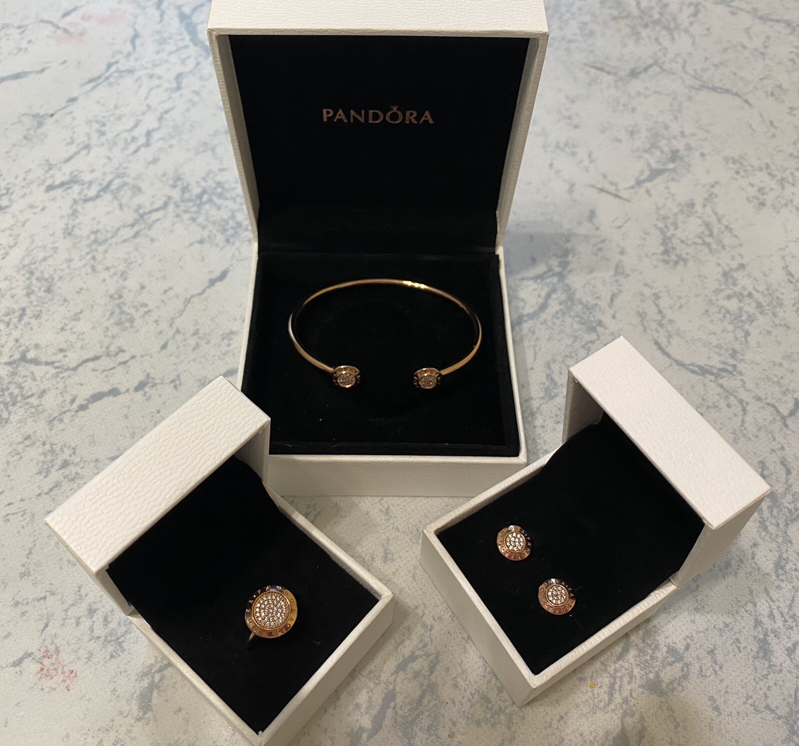 Pandora Signature Set in Rose Gold, DEFINITELY AUTHEN… - Gem
