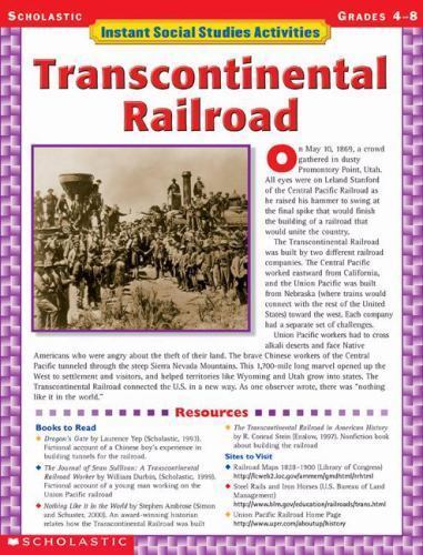 Instant Social Studies Activities: Transcontinental Railroad by Not ...