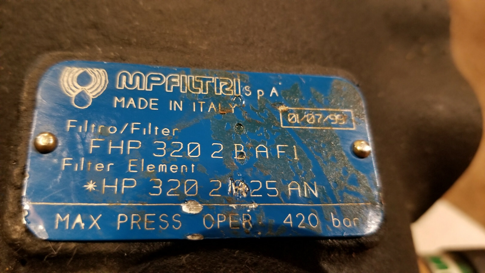 MP Filtri FHP Hydraulic High Pressure Filter FHP-320-2-B-A-F1 ...