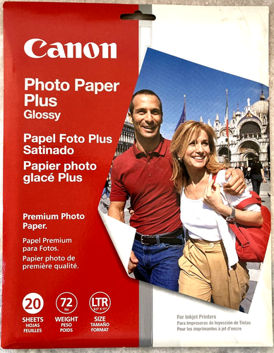 Canon Photo Paper Plus Glossy 8.5”x11” Premium Paper Inkjet 20 Sheets ...