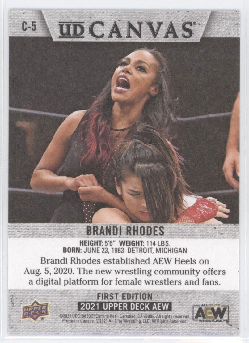 Brandi Rhodes 2021 Upper Deck AEW Wrestling Base Canvas Insert #C-5 | eBay