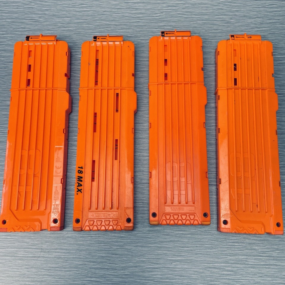 N-Strike Elite Nerf 18 Max Round Dart Gun Ammo Clip Magazine Orange Lot ...