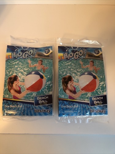 2 H2O GO! Inflatable Multi-Color Beach Balls Pool Toy Bestway 20” New ...