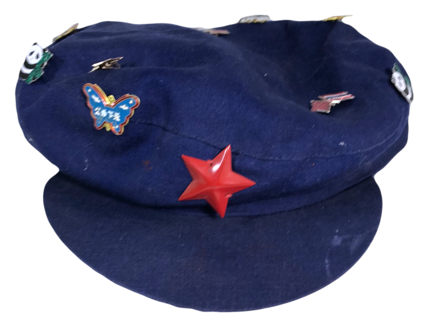 Chinese Communist Cap Vintage Pins Blue Hat Collectible Asian Teen Boys ...