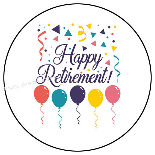 HAPPY RETIREMENT ENVELOPE SEALS LABELS STICKERS PARTY FAVORS | eBay