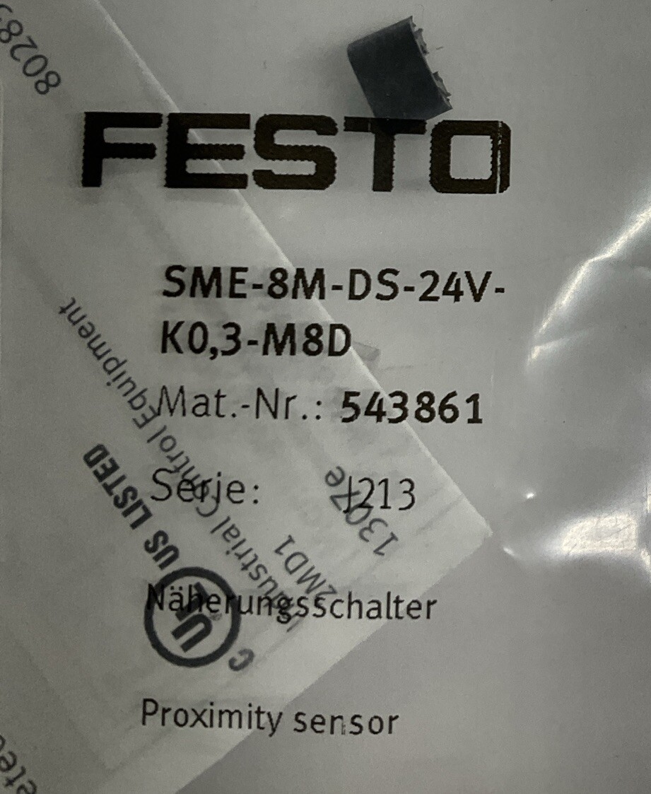 Festo SME-8M-DS-24V-K-0.3-M8D Proximity Sensor 543861 (YE102) | eBay