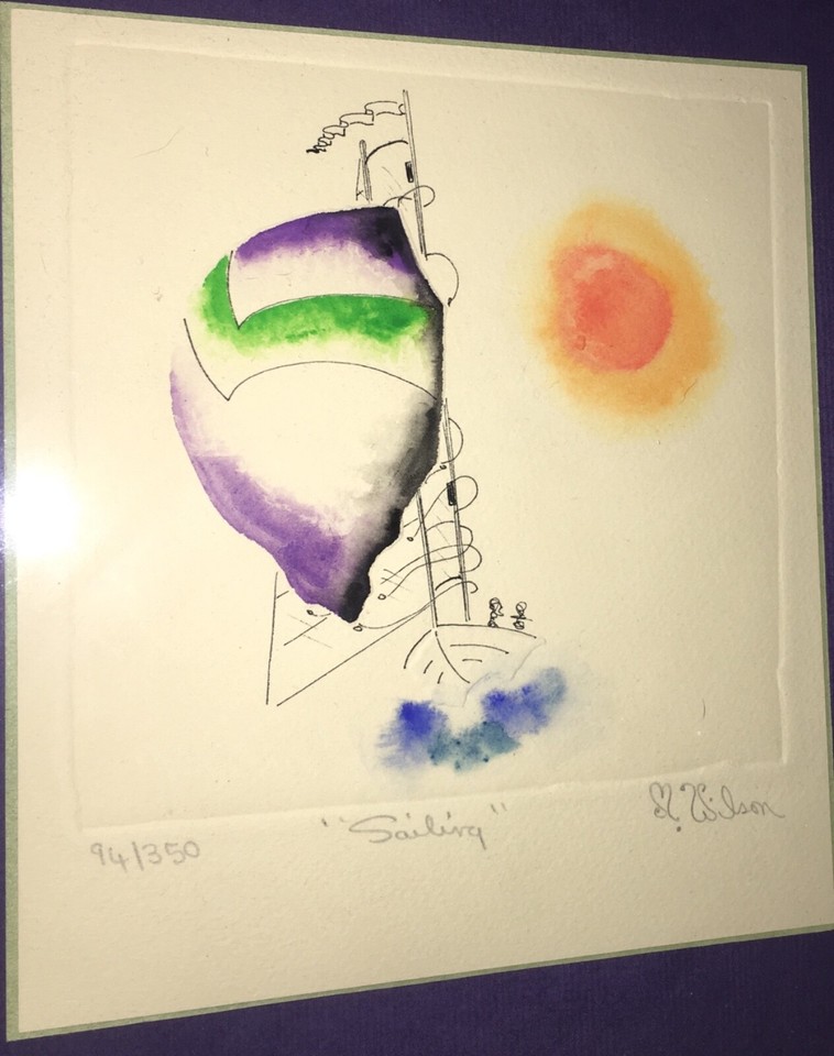 Watercolor Painting “Sailing” signed by Artist M. Wilson | eBay