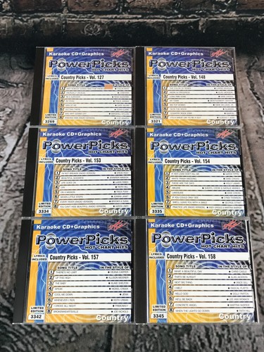 6 Country Music Karaoke CD+G CD's Sound Choice PowerPicks Hot Chart ...