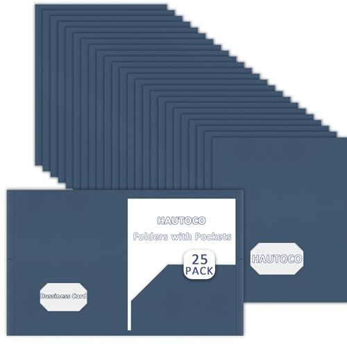 Folders with Pockets, 25 Pack 2 Pocket Folders Fit Letter Size, File ...