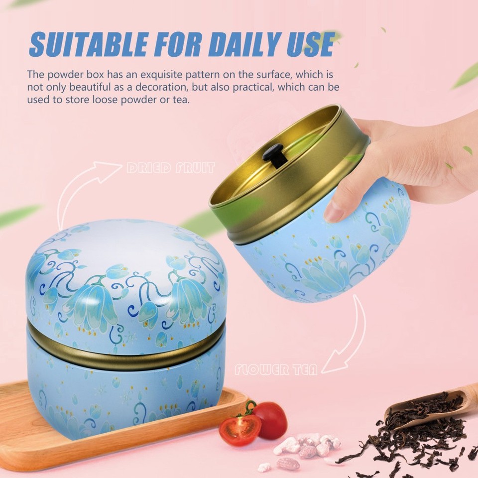 2 Pcs Small Containers Mini Tea Canister Refillable Loose Powder | eBay ...