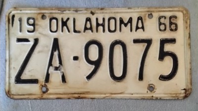 Oklahoma OK License Plate 1966 ZA-9075 | eBay