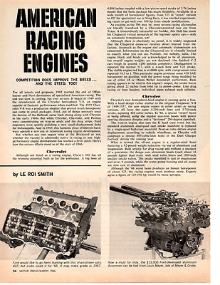 1966 AMERICAN RACING ENGINES ~ ORIGINAL 2-PAGE ARTICLE | eBay
