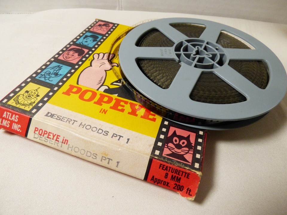 Vintage Featurette Popeye in Desert Hoods pt 1 Atlas 8mm Kids reel film ...