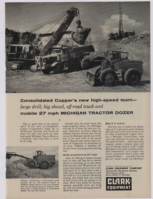 1957 Clark Equipment Ad: Michigan Tractor Dozer - Kimberly, Nevada ...