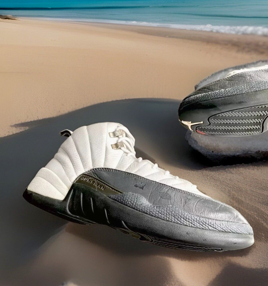 (VTG) AIR JORDAN 12 XII RETRO 2003’ WHITE/FLINT-GREY/SILVER MENS SIZE ...
