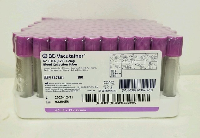 BD 367861 Vacutainer Plus K2EDTA Collection Tubes 4ml full case 1000 ...