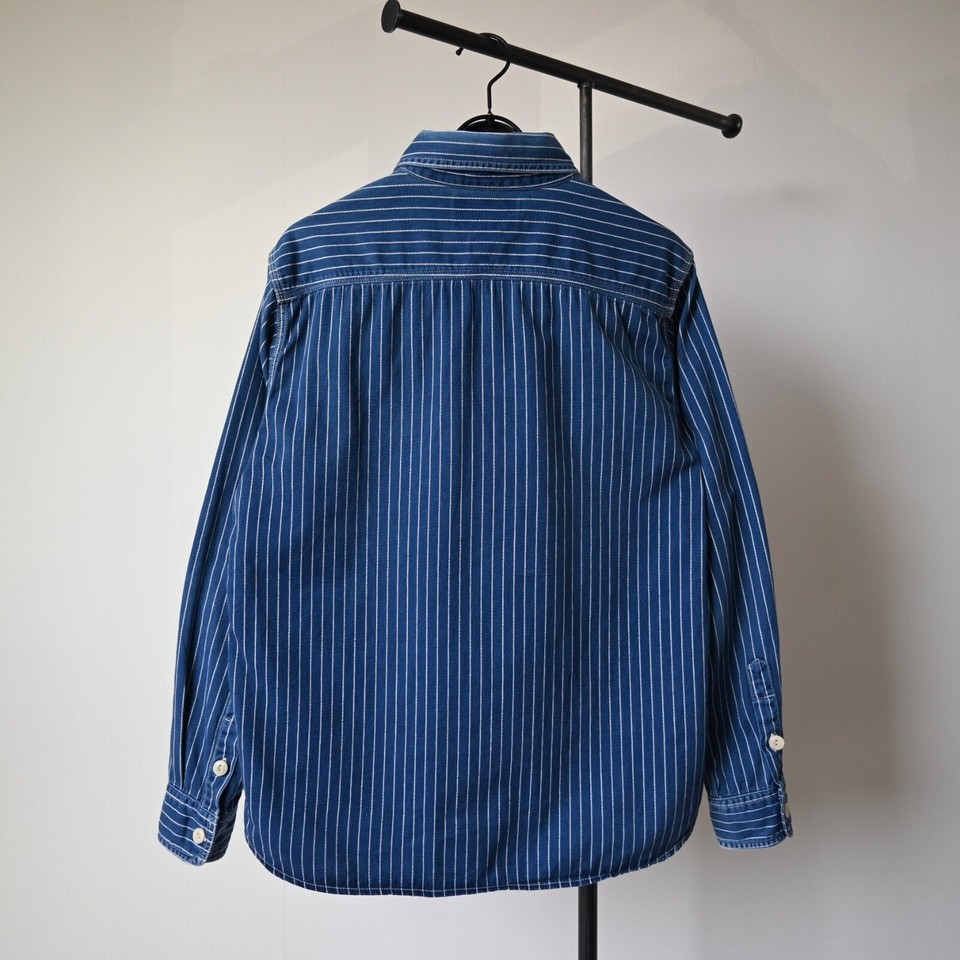UES Clothing Wabash pindot striped indigo cotton twill work shirt, made ...