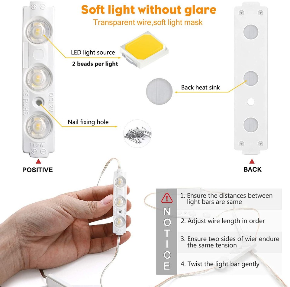 13Ft LED Mirror Strip Lights for Vanity Makeup Table Bathroom Mirror | eBay