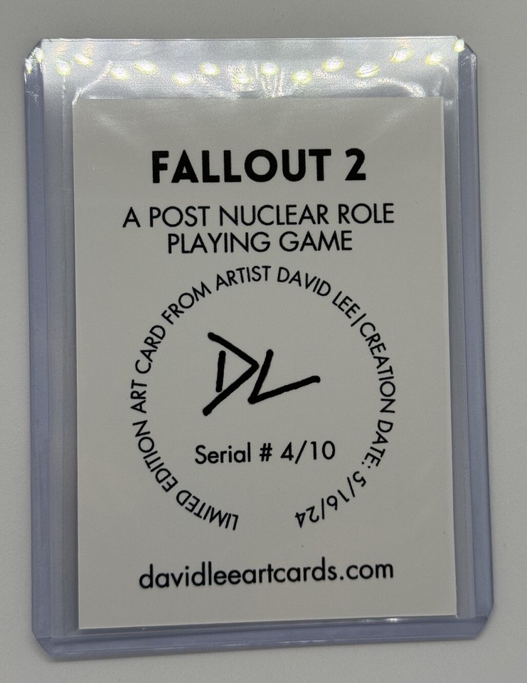 Fallout 2 Limited Edition Artist Signed “Post Nuclear RPG” Trading Card ...