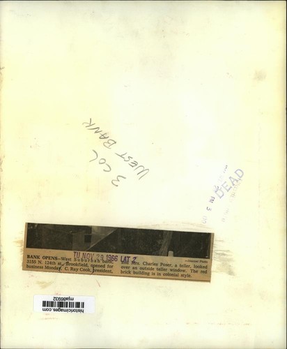 1966 Press Photo C. Ray Cook at West Suburban Bank in Wisconsin ...