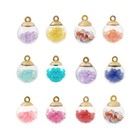 100pcs Colorful Glass Ball Pendants Rhinestone Smooth Mini Charms Craft ...