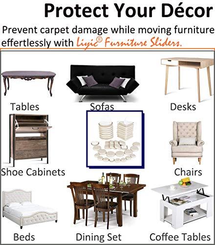 40 Pack Combo Self Stick Furniture Glider for Carpet Furniture Moving ...