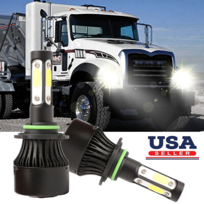 4-Side 9006 Low Beam LED Headlight Replace Bulbs 6000K For Mack Granite ...