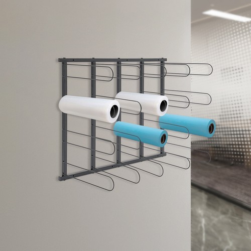 Wall Mount Blueprint Storage Rack Map Poster Paper Holder with 20 Roll ...
