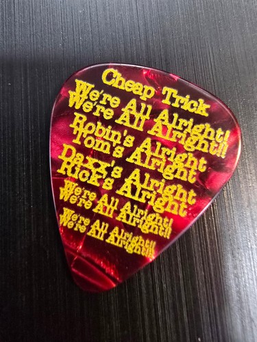 Cheap Trick Rick Nilson Were all Alright guitar pick RED pearl | eBay