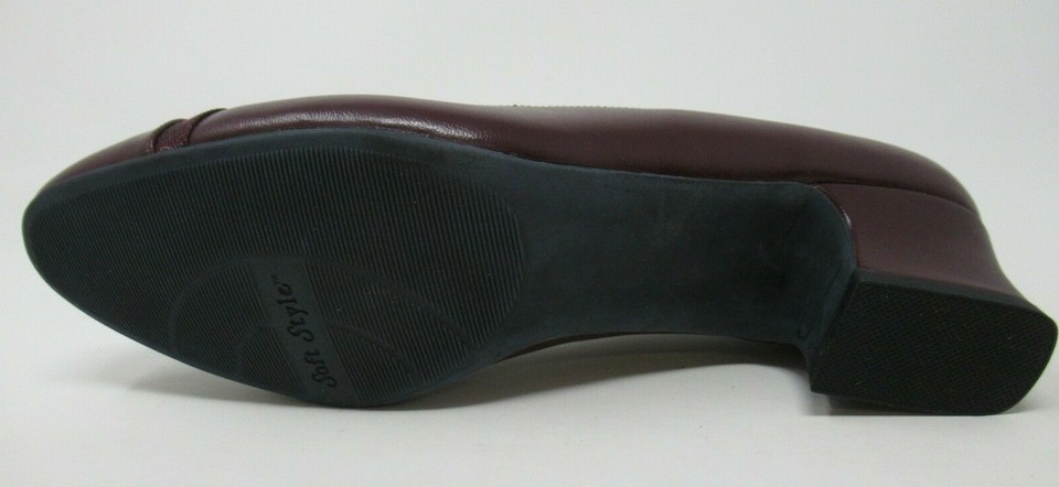 SOFT STYLE WOMEN'S DEVINE SMOOTH FAILLE WINE LEATHER PUMPS HEELS SHOES ...
