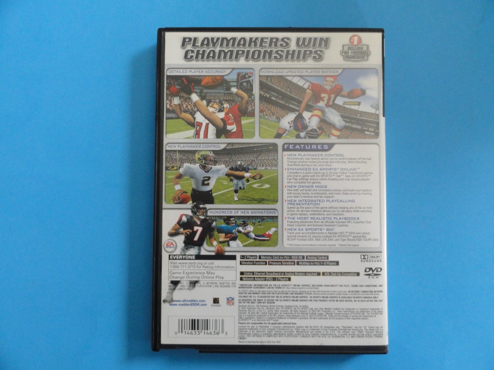 PS2 MADDEN 2004 ORIGINAL COVER ART & BLOCKBUSTER VIDEO DVD CASE | eBay