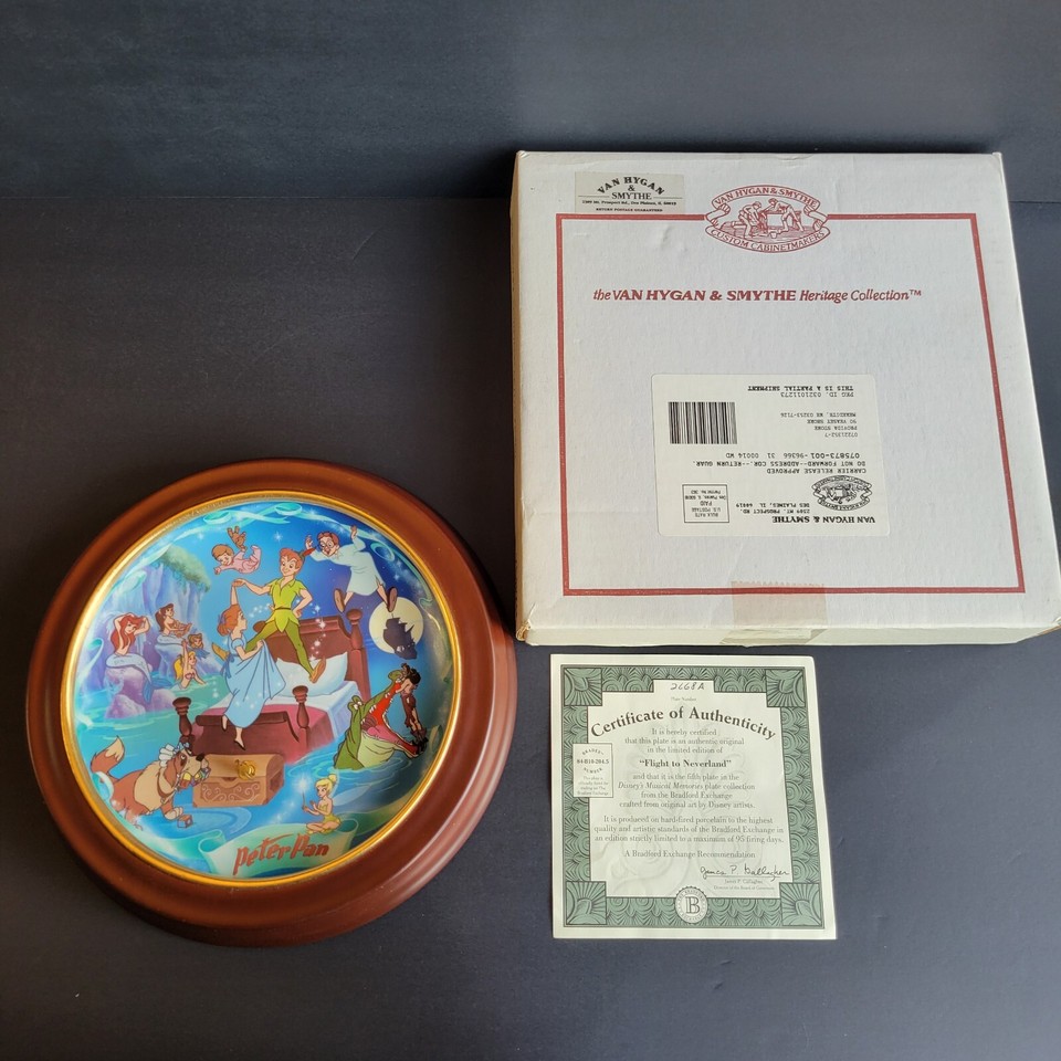 Bradford Flight To Neverland Disney Peter Pan Musical Plate in Wood ...