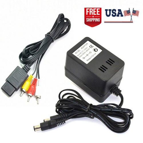 AV RCA Audio+AC Cable Power Supply Adapter Cord Set For Super Nintendo ...