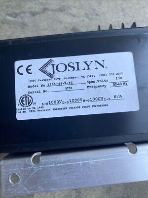 JOSLYN 1261-49-R-TT, 230 Volt, 1 PH, Transient Voltage Surge Suppressor ...