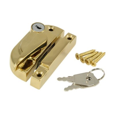 uPVC & Timber Sash Window Cam Fastener Lock With key Brass Gold | eBay UK