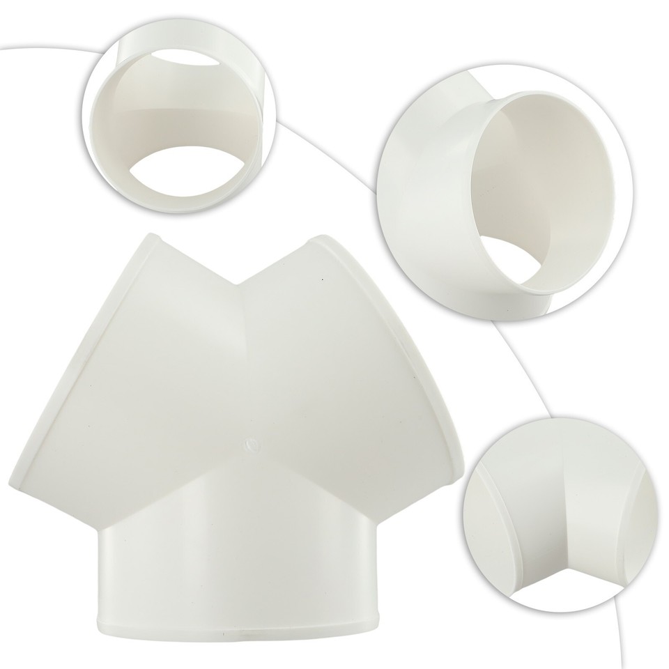 PVC Y Shape Ducting Splitter Connector for Extractor Fans Range Hood ...