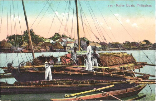 Philippines Native Boats Fishermen on Wooden Boats Vintage Postcard | eBay