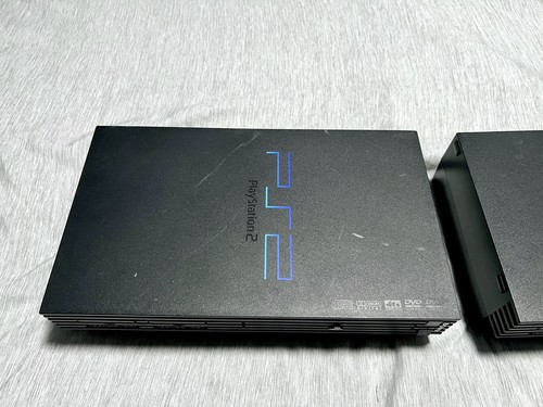 2X Sony PlayStation 2 Fat Phat PS2 Black Consoles ONLY - For Parts or ...