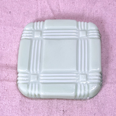Cracker Barrel Jadeite Glass Canister LID ONLY Criss Cross Ribbed ...