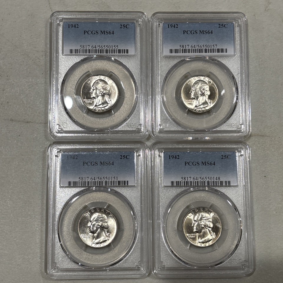(20) PCGS Graded 1942 Silver Quarters Bulk Ms64 Lot With Case Box | eBay
