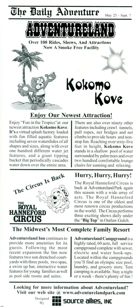 Adventureland Amusement Park Map