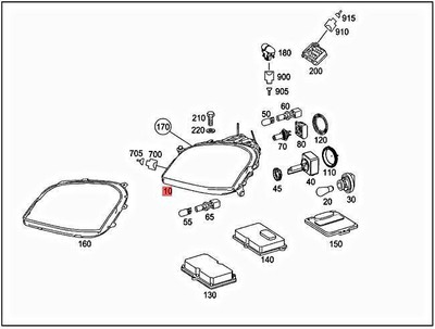Genuine MERCEDES X164 GL-CLASS Lamp Unit 1648204461 | eBay