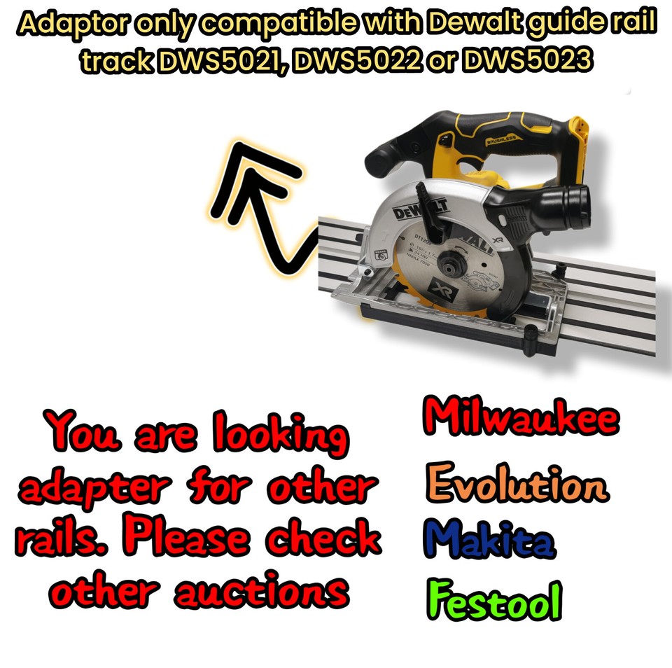 Dewalt DCS391 DCS565 adaptor base Circular Saw guide rail track Made in ...